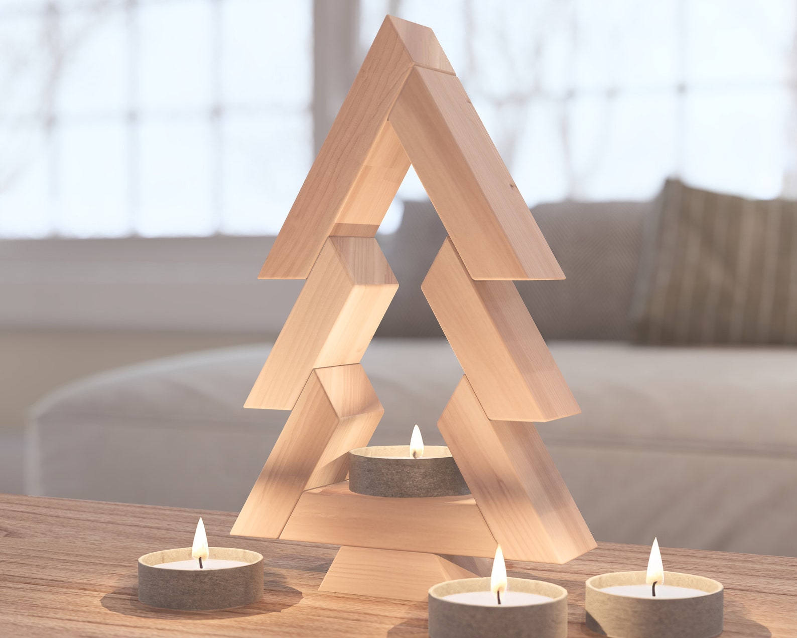 Wooden Christmas Tree Decor Plan, 1x2 Lumber, PDF Download - Etsy