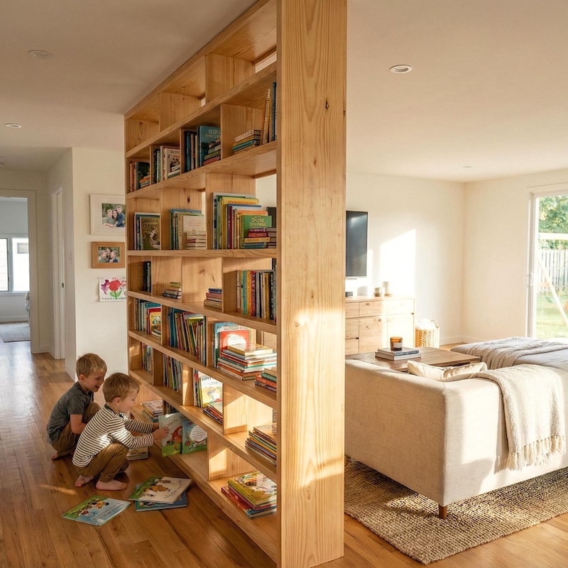Wall Divider Bookcase - Etsy