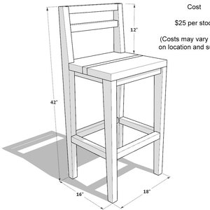 DIY Bar Stool Plan With Backrest, PDF Download - Etsy