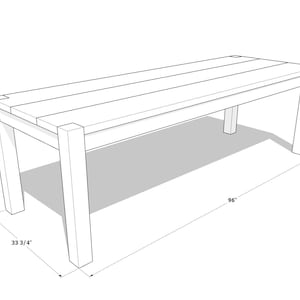 Dining Table and Bench Plan, Budget Build, PDF Download - Etsy