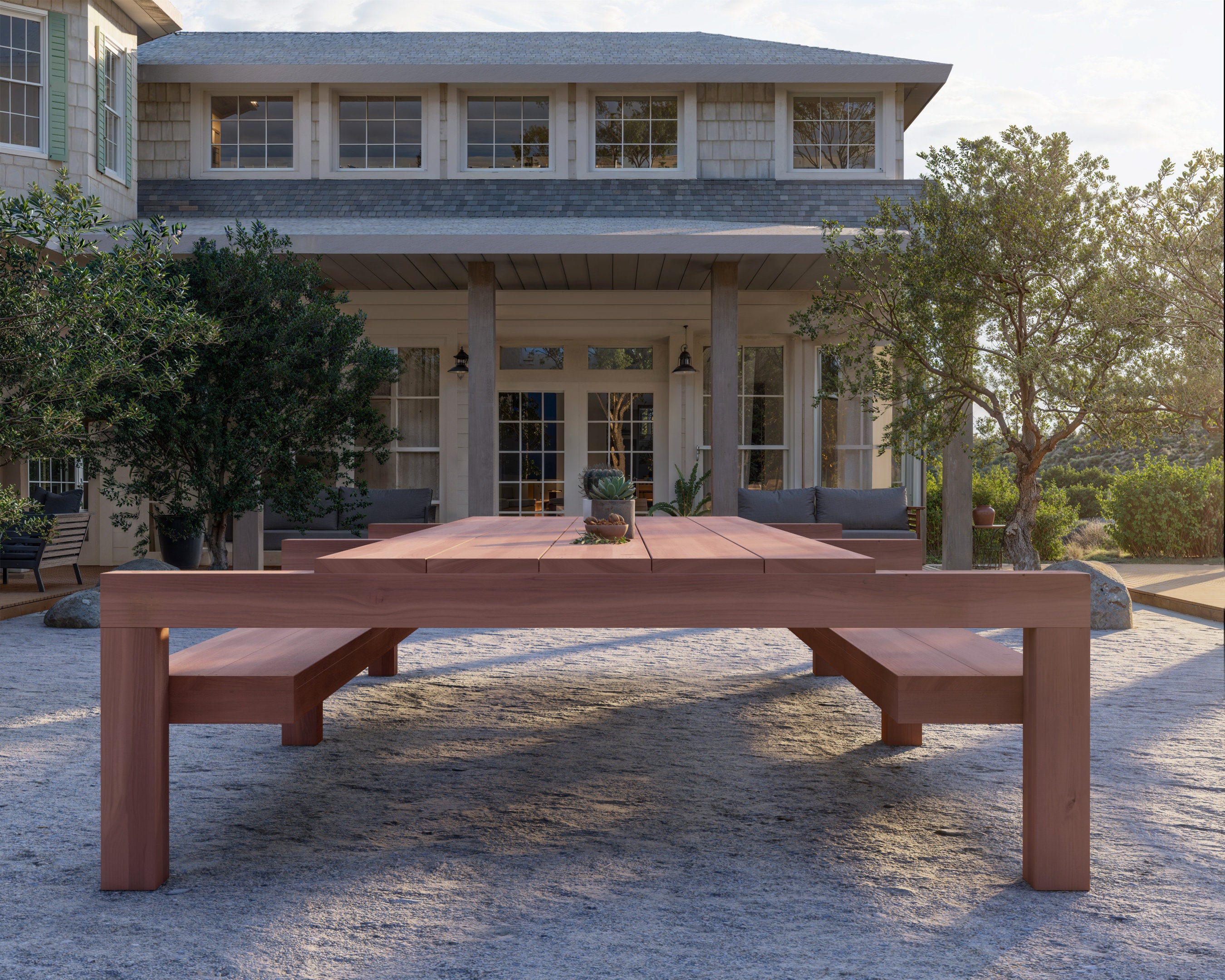 Outdoor Table and Bench Plan 16 Ft, 6x6 Base, PDF Download - Etsy