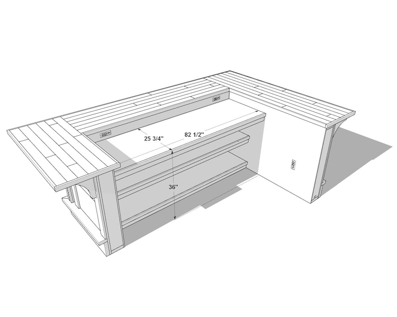 U-shaped Bar and Bar Stool Plans, PDF Download - Etsy