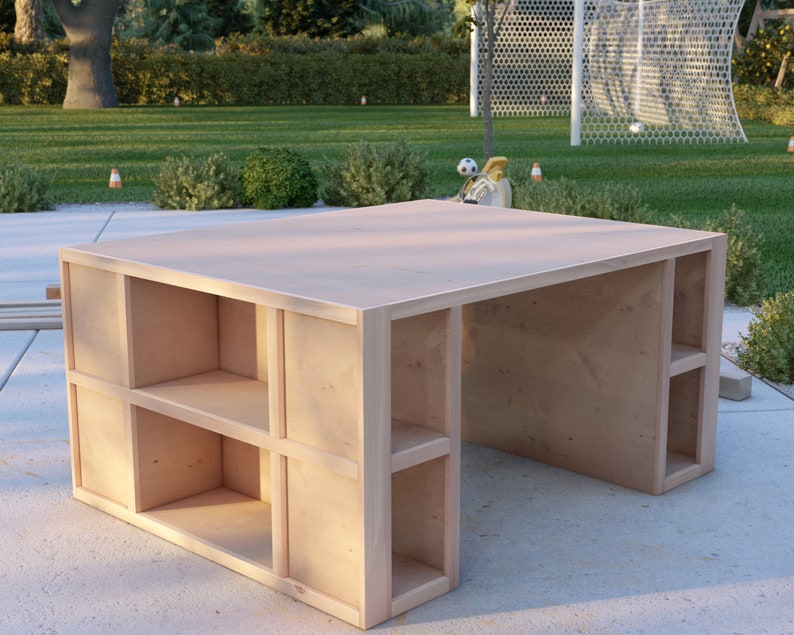 Craft Table Plan, Double-sided With Storage Cubbies, PDF Download - Etsy