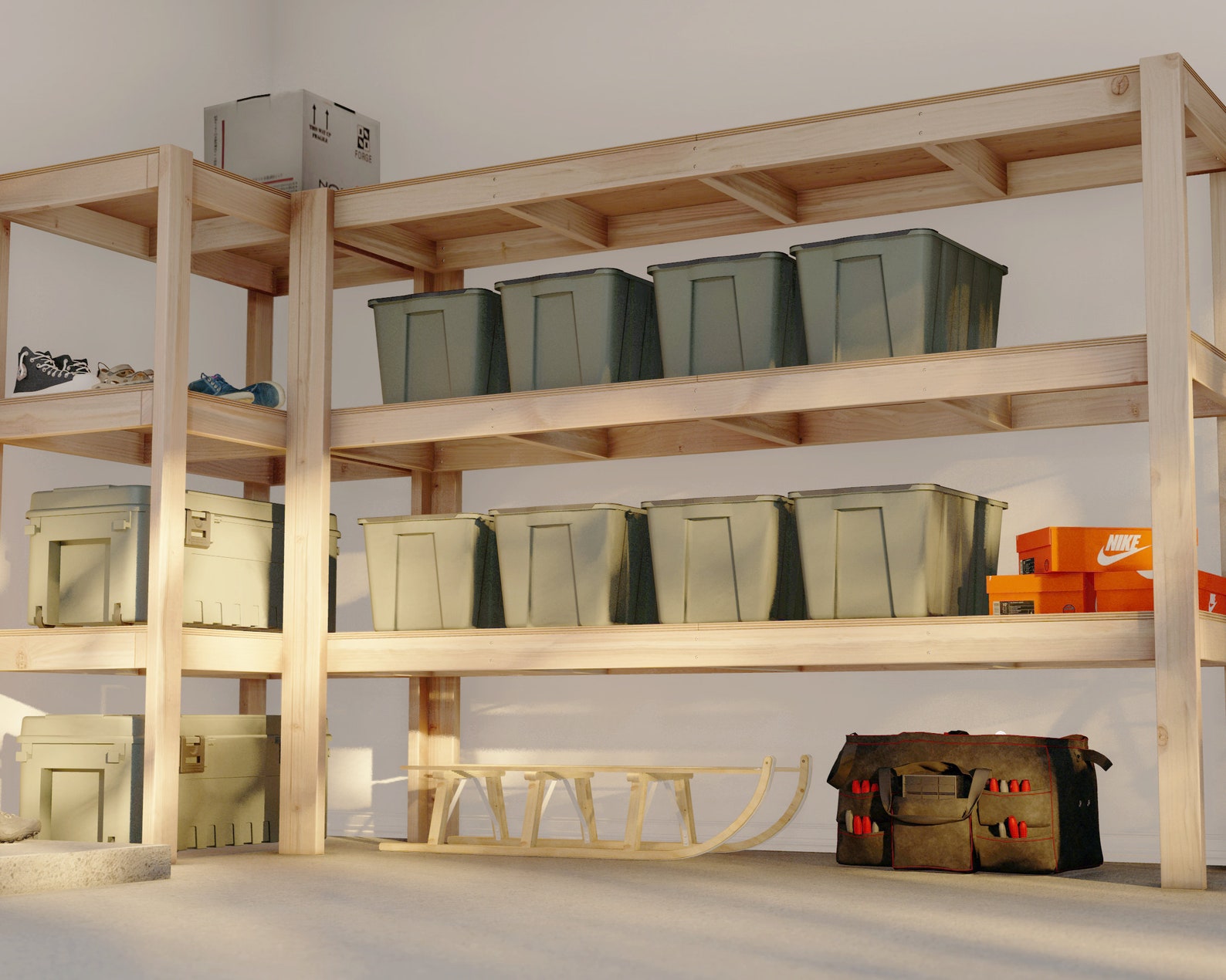 Diy Garage Shelves Plans Easy Neat And Functional Etsy