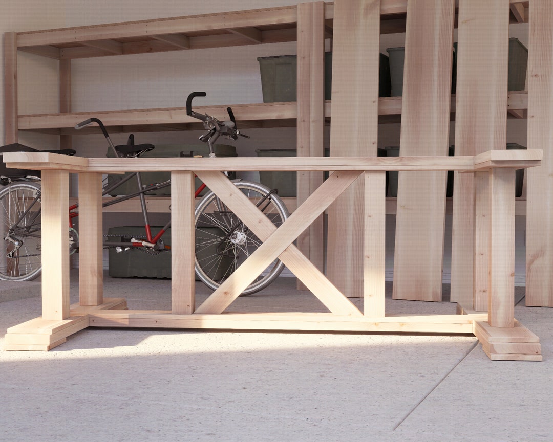 PDF Download, DIY Farmhouse Table Base Plan, Trestle Table Base Plan ...