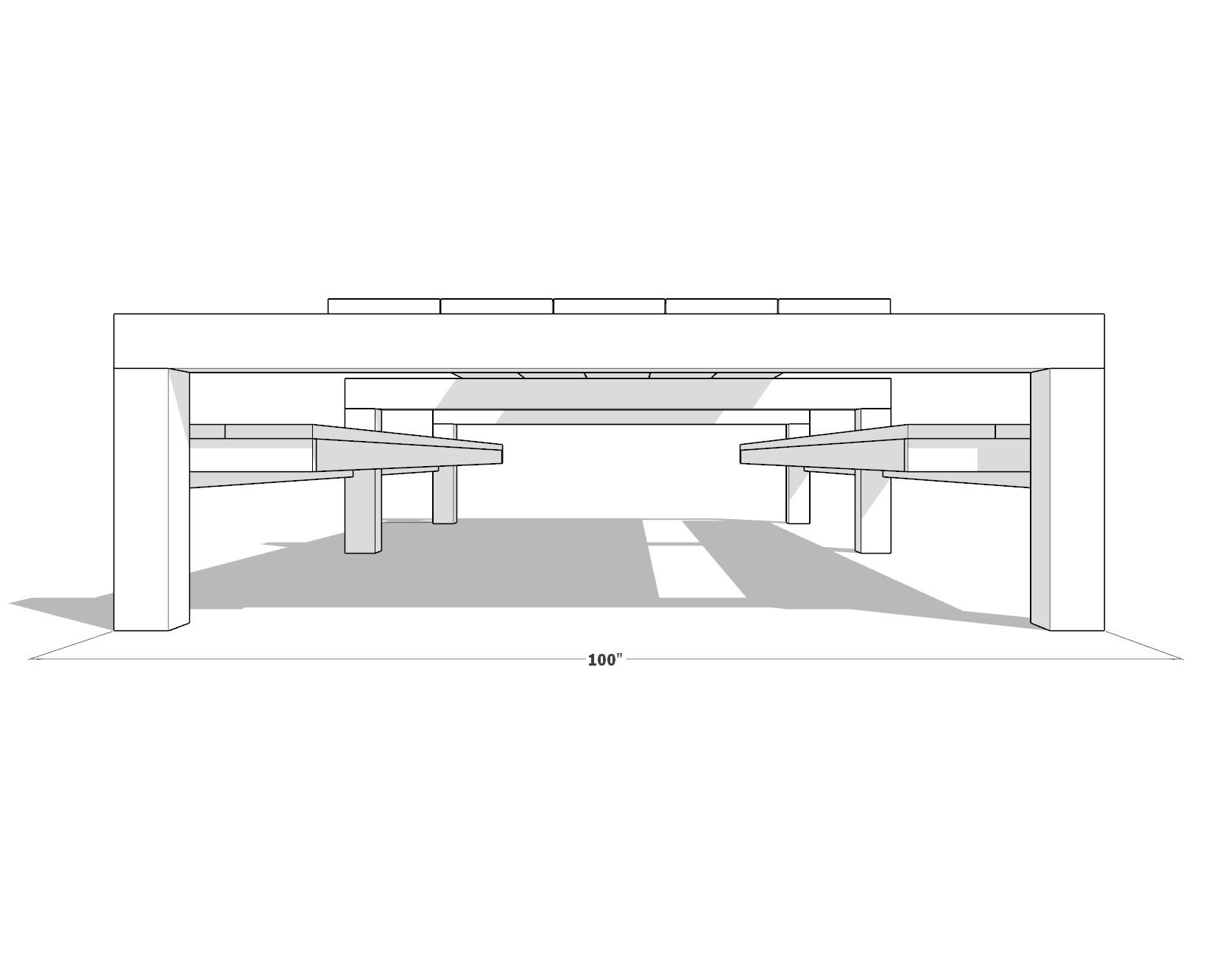 Outdoor Table and Bench Plan 16 Ft, 6x6 Base, PDF Download - Etsy