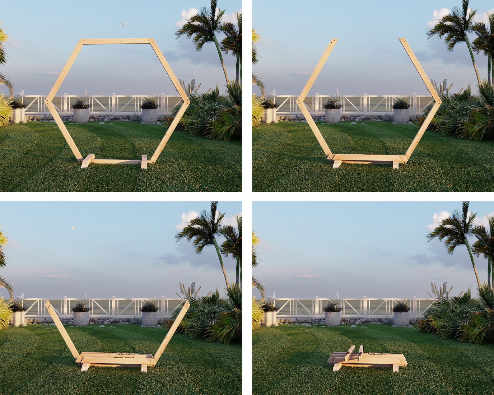 Portable Hexagon Wedding Arbor Plan, Collapsible Arch, PDF Download - Etsy