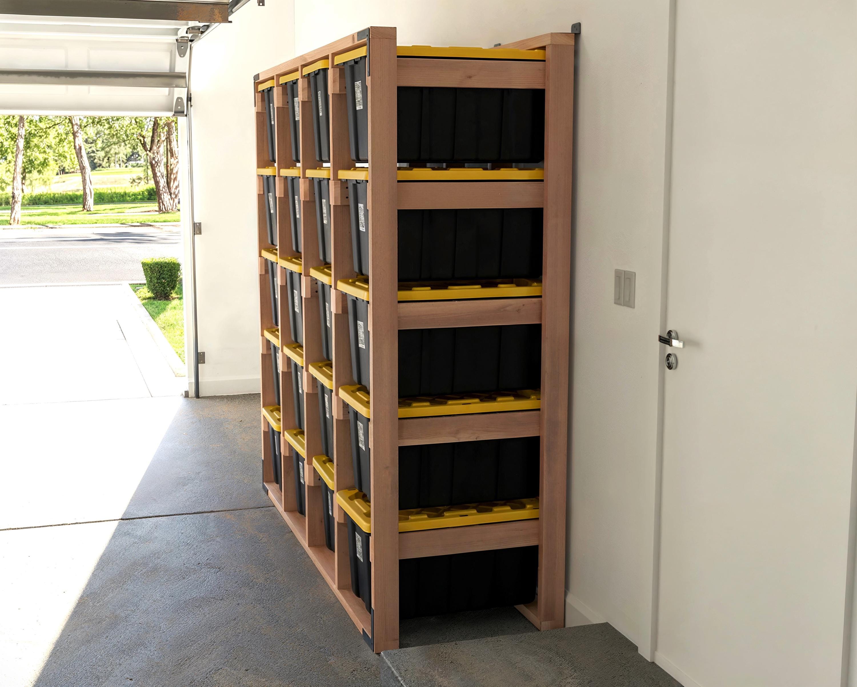 27-gallon Tote Storage Rack Plan (PDF): 4-wide X 5-high Racks (20 Totes ...