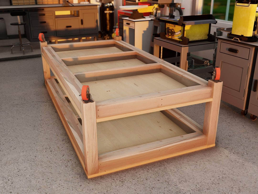 Workbench Plan, Mobile With Casters and Shelf, PDF Download - Etsy