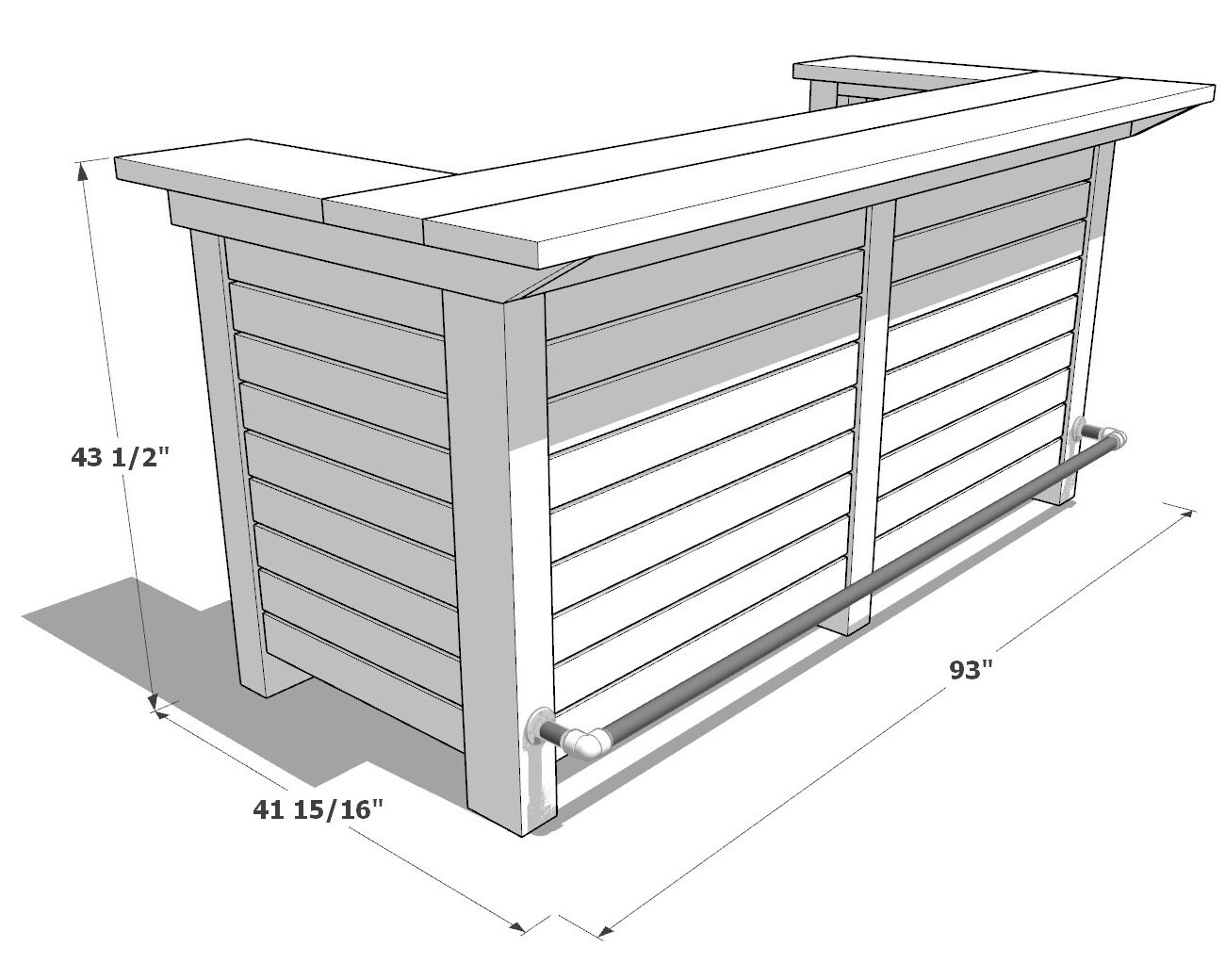 Outdoor Bar Plan, U-shaped Counter, PDF Download - Etsy