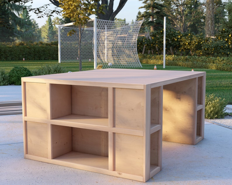 Craft Table Plan, Double-sided With Storage Cubbies, PDF Download - Etsy
