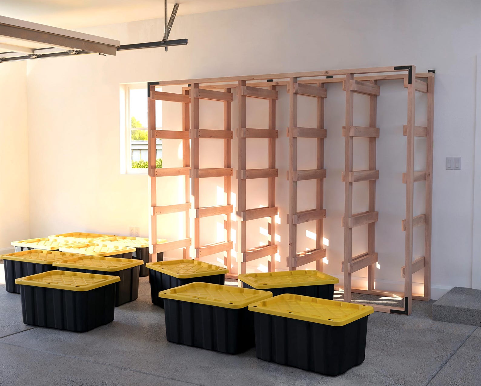 27-gallon Tote Storage Rack Plan (PDF): 5-wide X 5-high Racks (25 Totes ...