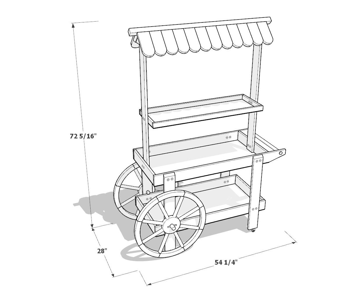 DIY Collapsible Dessert Cart Plans, Wooden Display Cart, Digital PDF ...