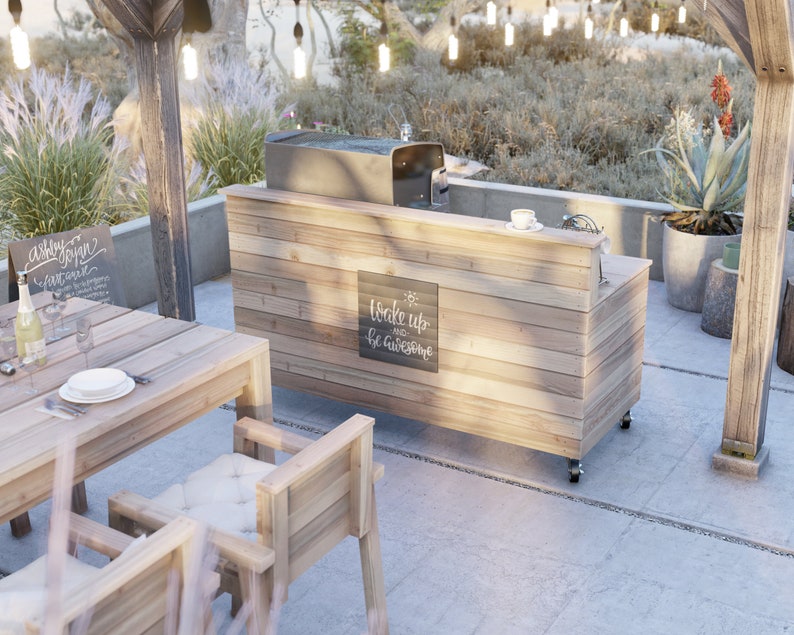 Coffee Bar Plan, Mobile Bar on Casters, PDF Download - Etsy UK