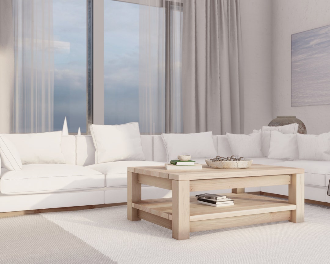Coffee Table Plan, 2x6 Top and Lower Shelf, PDF Download - Etsy