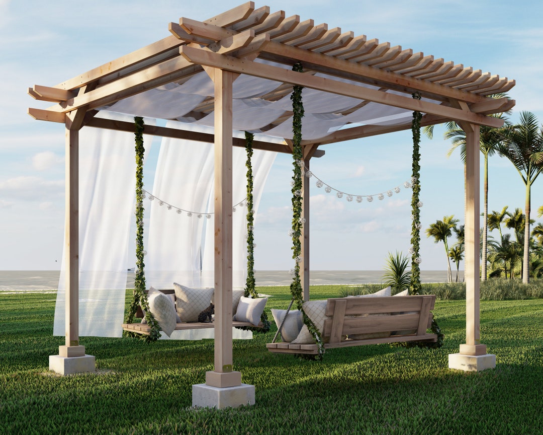 10 Ft X 12 Ft Pergola Diy Plan Etsy