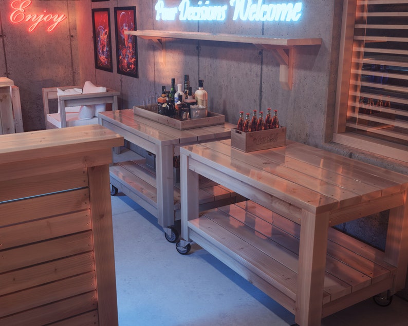 Rolling Bar Cart Plan, Beverage Serving Station, PDF Download - Etsy