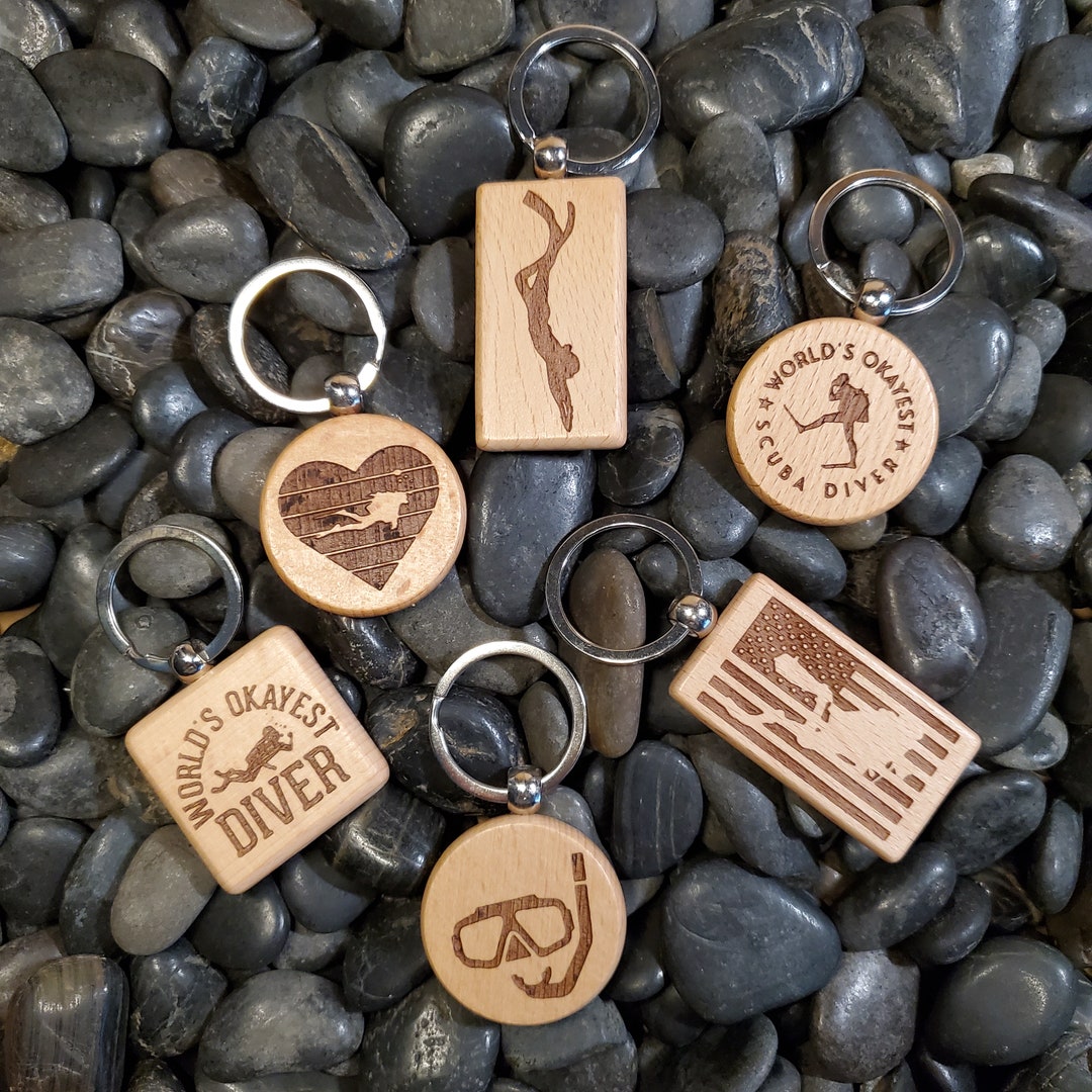 Stay Connected to the Sea With Handcrafted Wood Keychains for Scuba ...