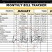 Monthly Bill Tracker Template, Printable Bill Tracking, Fillable Excel ...