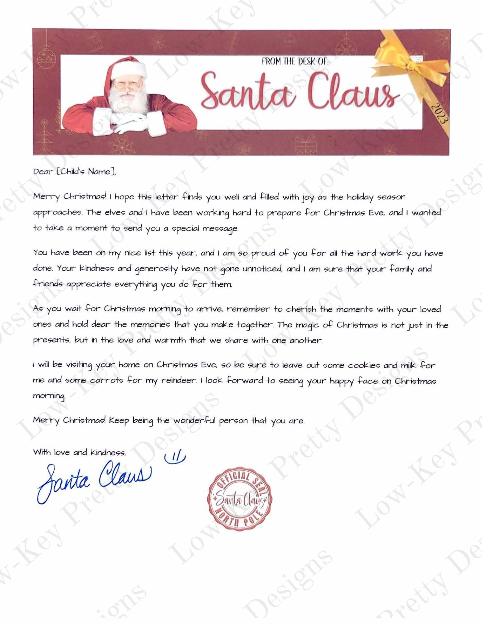 Mailed Letter From Santa Letter to Child Santa Letter - Etsy