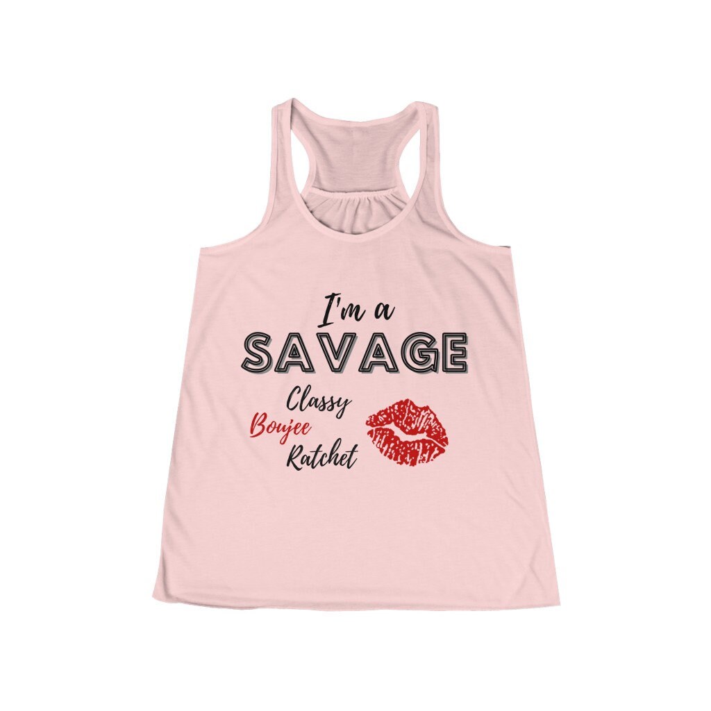 I'm a SAVAGE Classy Boujee Ratchet Red Lips Tank - Etsy