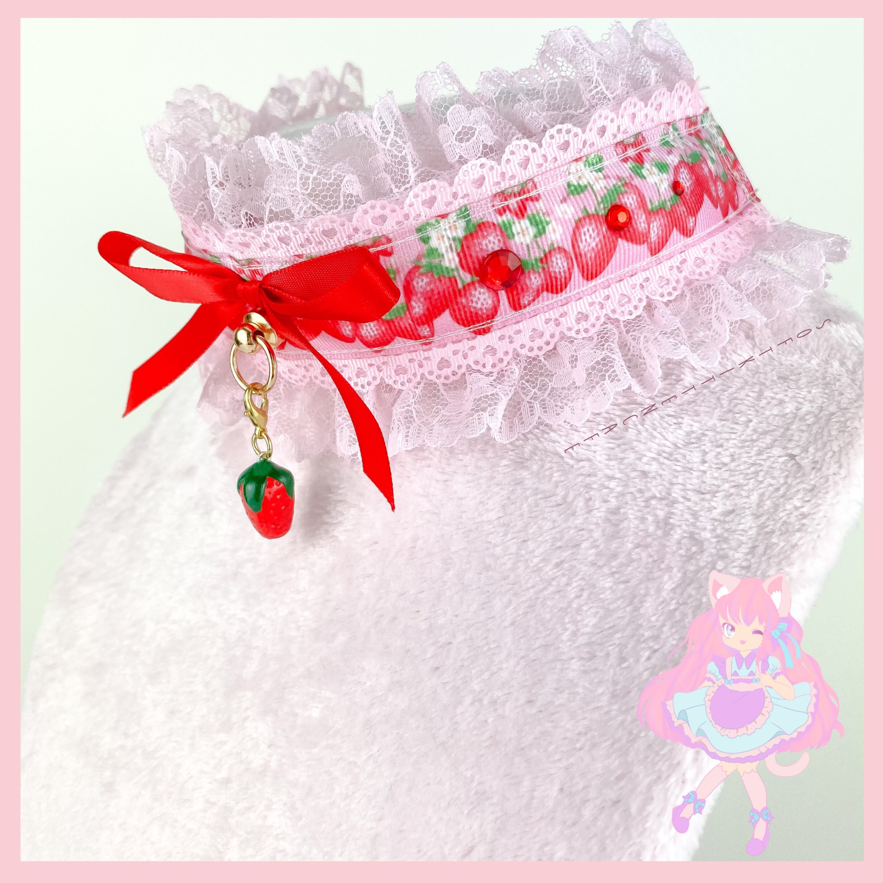Strawberry Patch Plushie Puff Collar - Etsy