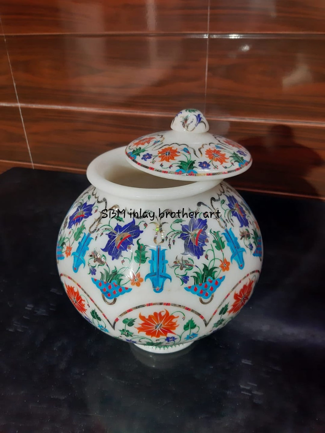Handcrafted Inlay Marble Flower Pots - Unique Home Décor & Gardening ...