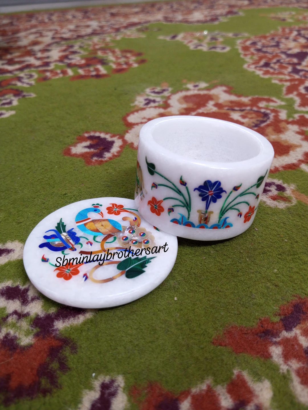 White Marble Ring Box, Inlay Jewelry Box, Marble Home Decor Organizer ...