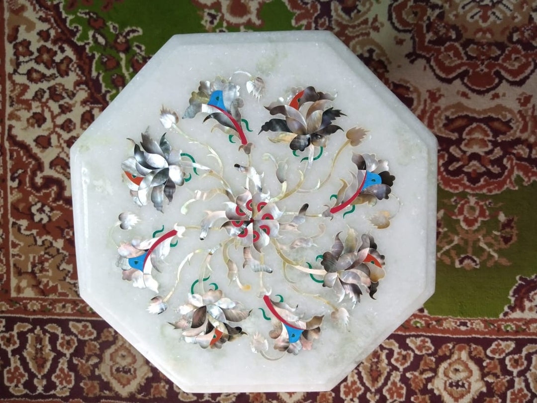 Handcrafted Inlay Marble Coffee Table Top Tebil Top for Home Decor ...