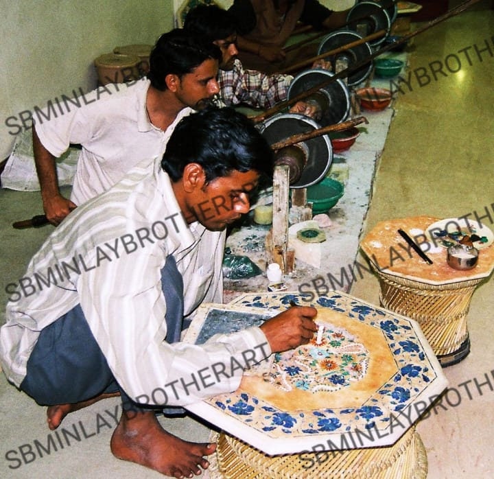 Inlay Marble Coffee Table Top, White Marble Table Replacement, Unique ...