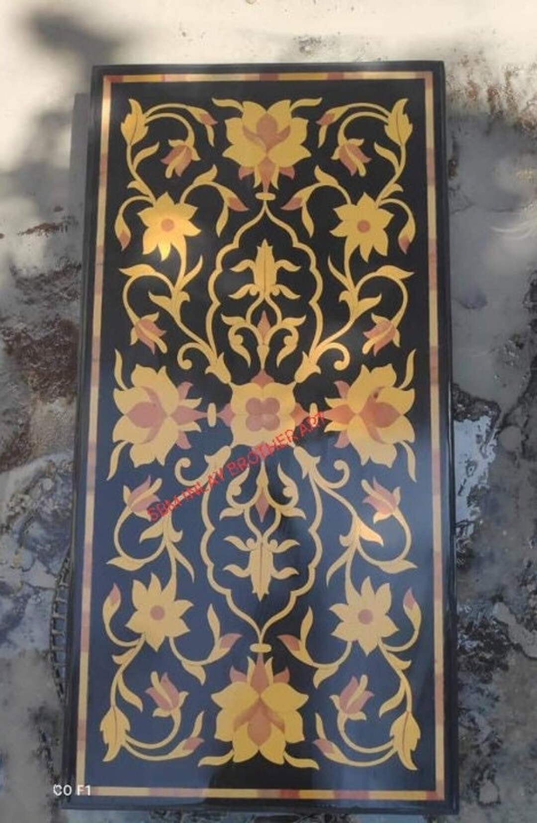 Inlay Marble Coffee Table Top, White Marble Table Replacement, Unique ...