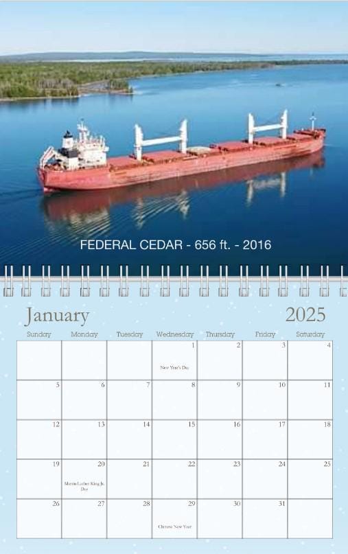 2025 Great Lakes Freighters/ships Calendar - Etsy