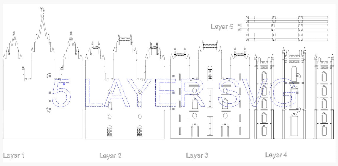 Salt Lake Temple 5 Layer SVG Cut File - Etsy