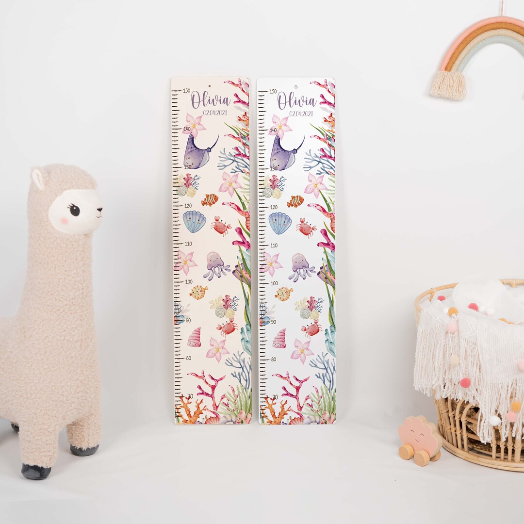 Personalized Height Chart for Children Handmade From Wood, Baptism Gift ...