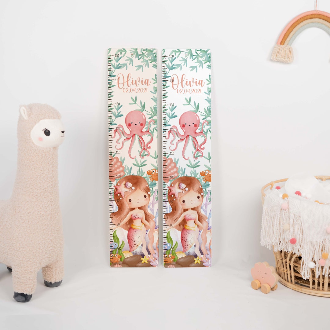 Personalized Height Chart for Children Handmade From Wood, Baptism Gift ...