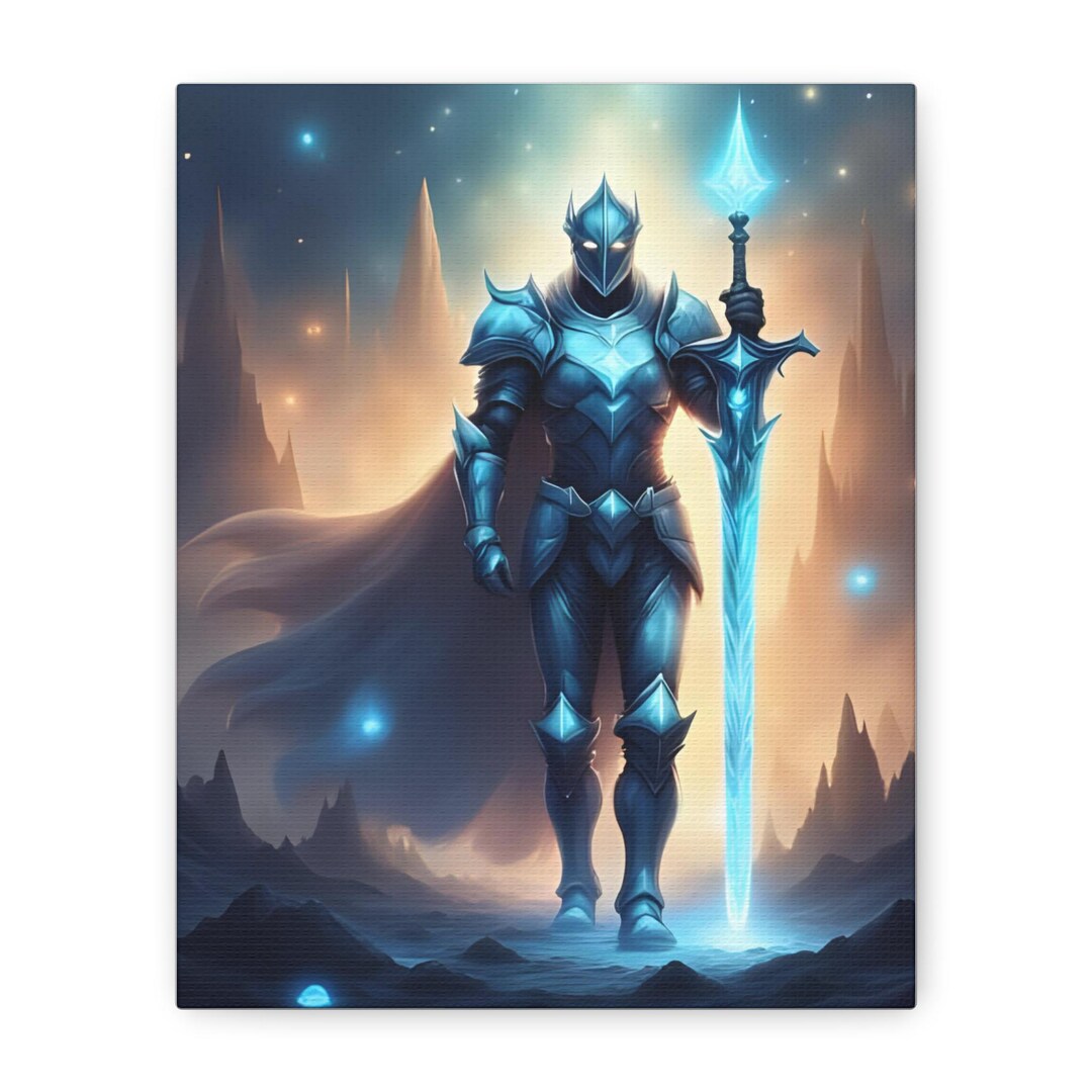 Ice Knight Fantasy Canvas Print Stretched Matte Wall Art - Etsy
