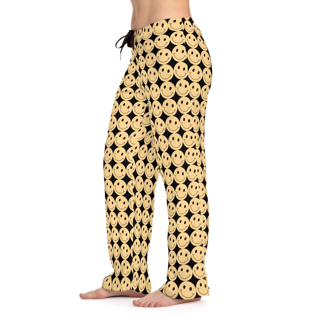 Smiley Face Women's Pajama Pants, Cozy Lounge Wear, Fun Sleepwear ...