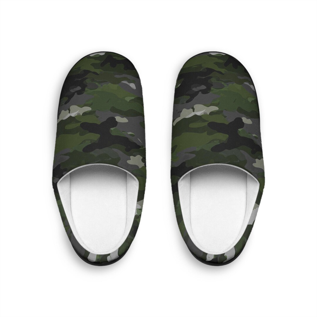 Camo Men's Indoor Slippers, Cozy Footwear, Casual Home Essentials ...