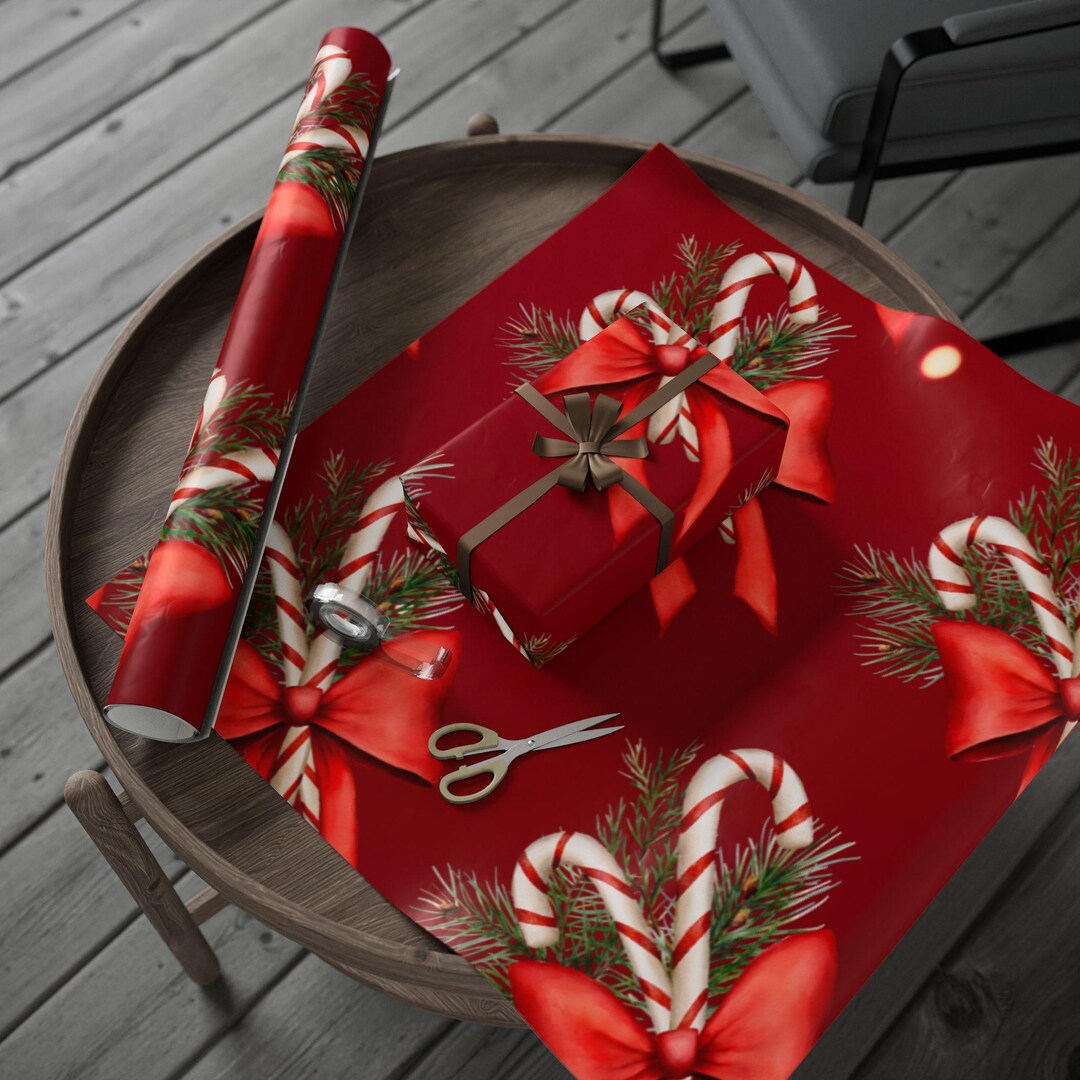 Festive Wrapping Paper, Holiday Gift Wrap, Christmas Gift Wrap, Red ...