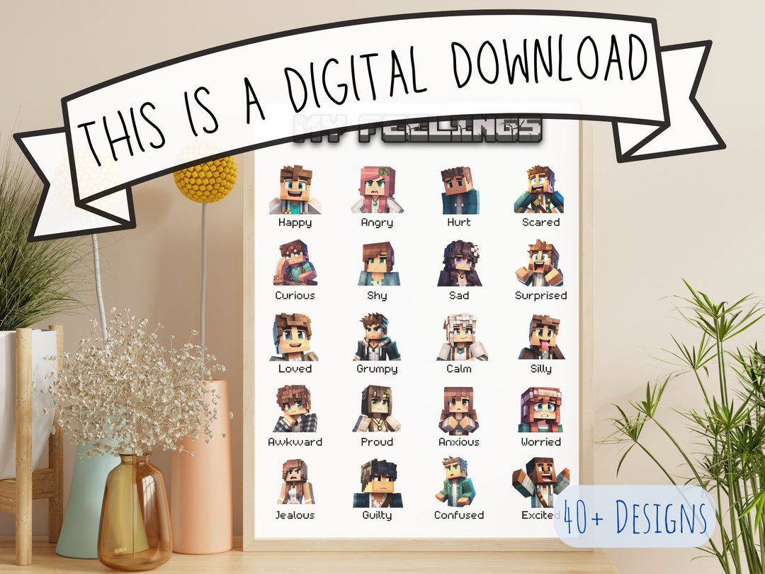 40 Plus Minecraft Decor Sign School Counselor Calm Posters Kit ...