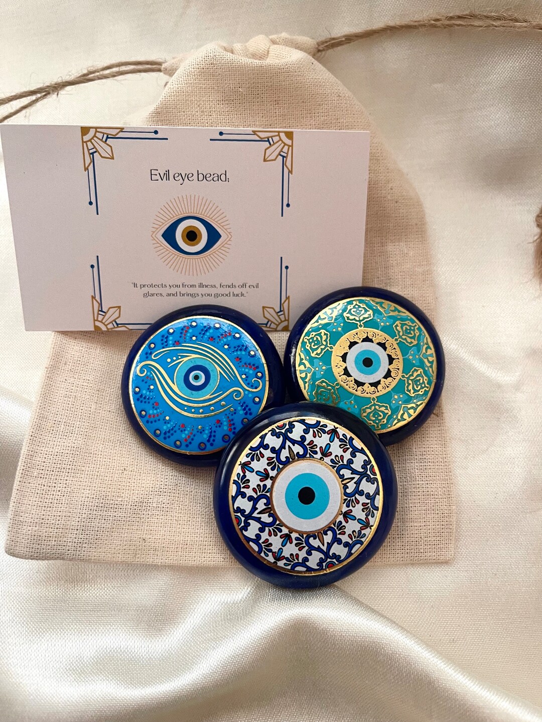 Set of 3 Evil Eye Magnet, Evil Eye Magnet, Home Decor, Home Gift Idea ...
