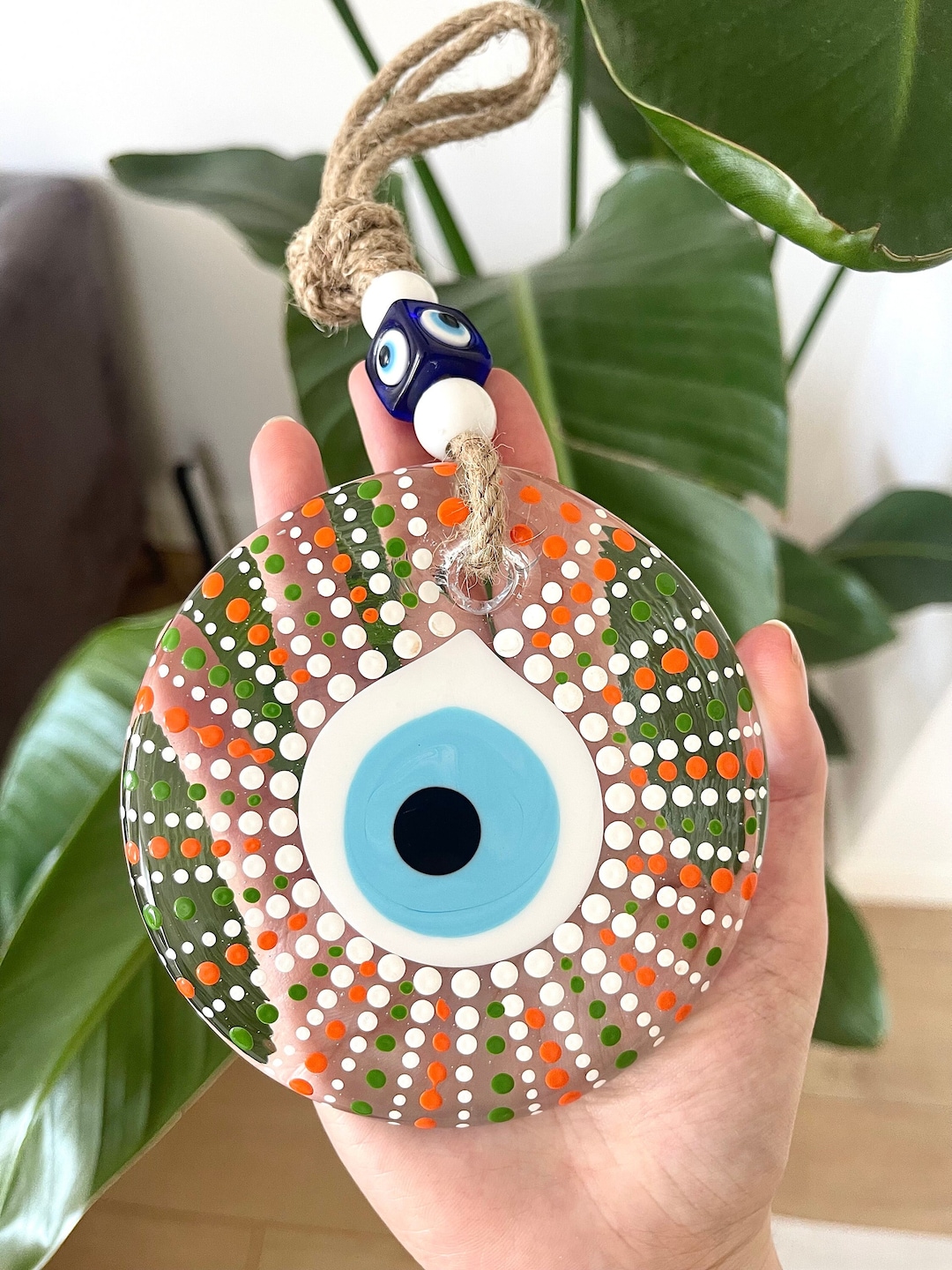 Hand Painted Evil Eye Wall Art, Housewarming, Evil Eye Wall Hanging ...