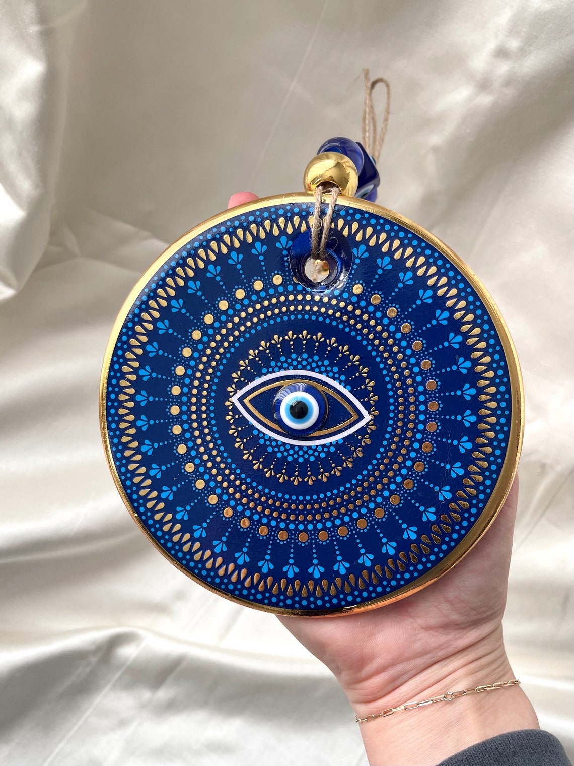 Hand Painted Evil Eye Wall Art, Housewarming, Evil Eye Wall Hanging ...