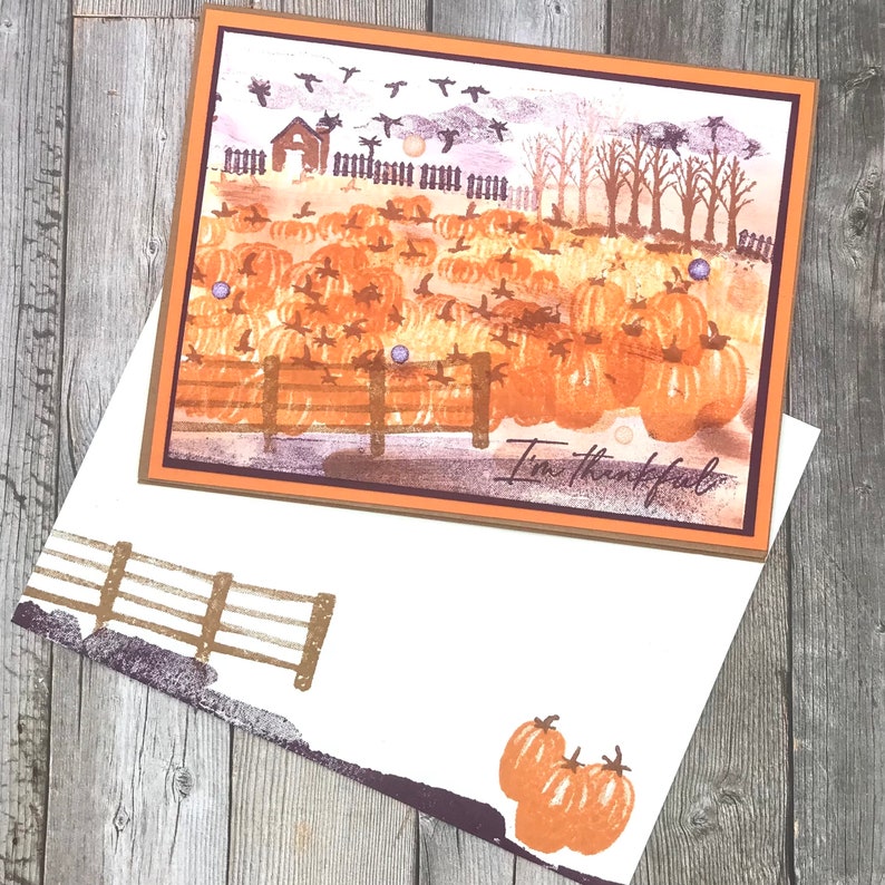 Autumnthanks-thanksgiving Card Scenic Pumpkin Patch - Etsy