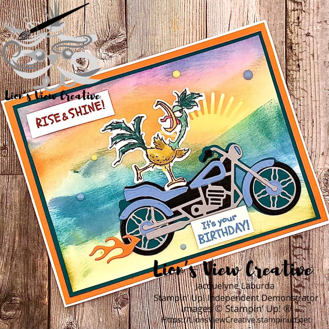 Birthday Card -chicken or Rooster on Motorcycle - Etsy