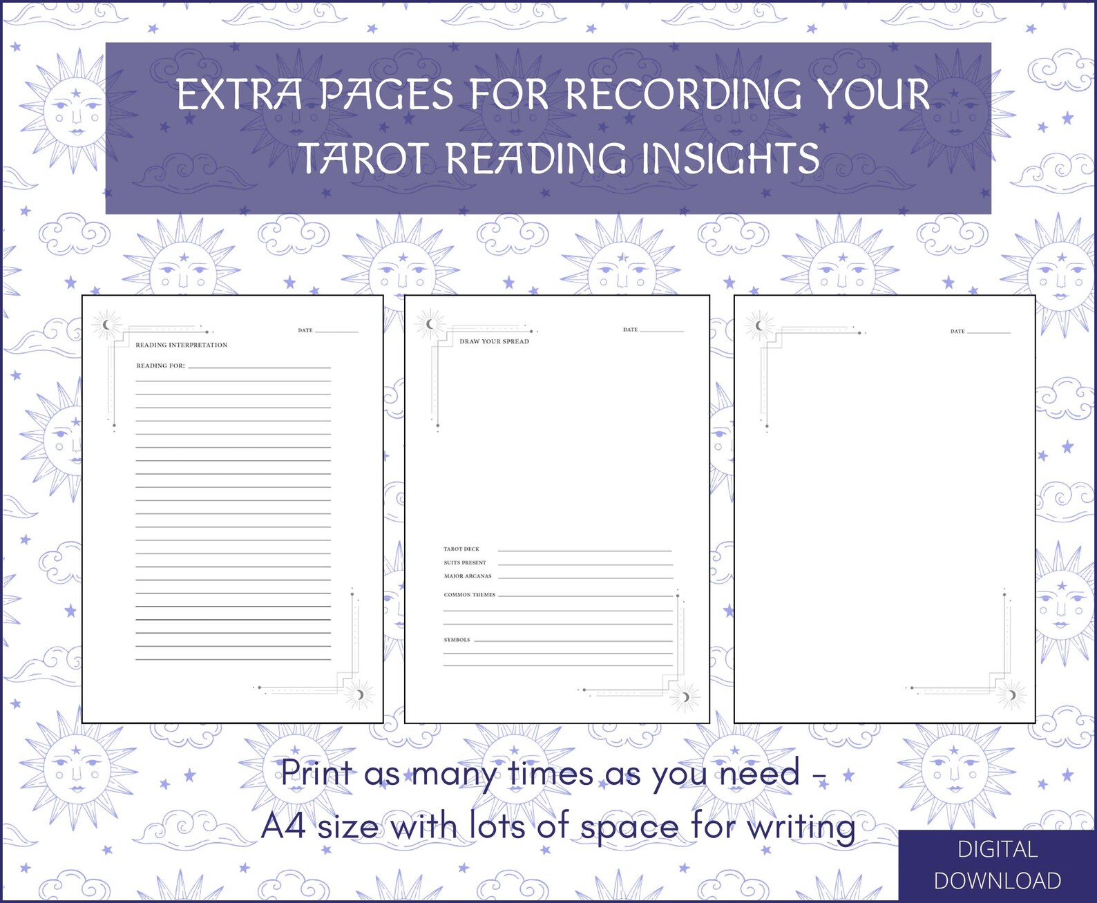 Tarot Card Spreads Workbook: Printable Tarot Readings (PDF) - Etsy