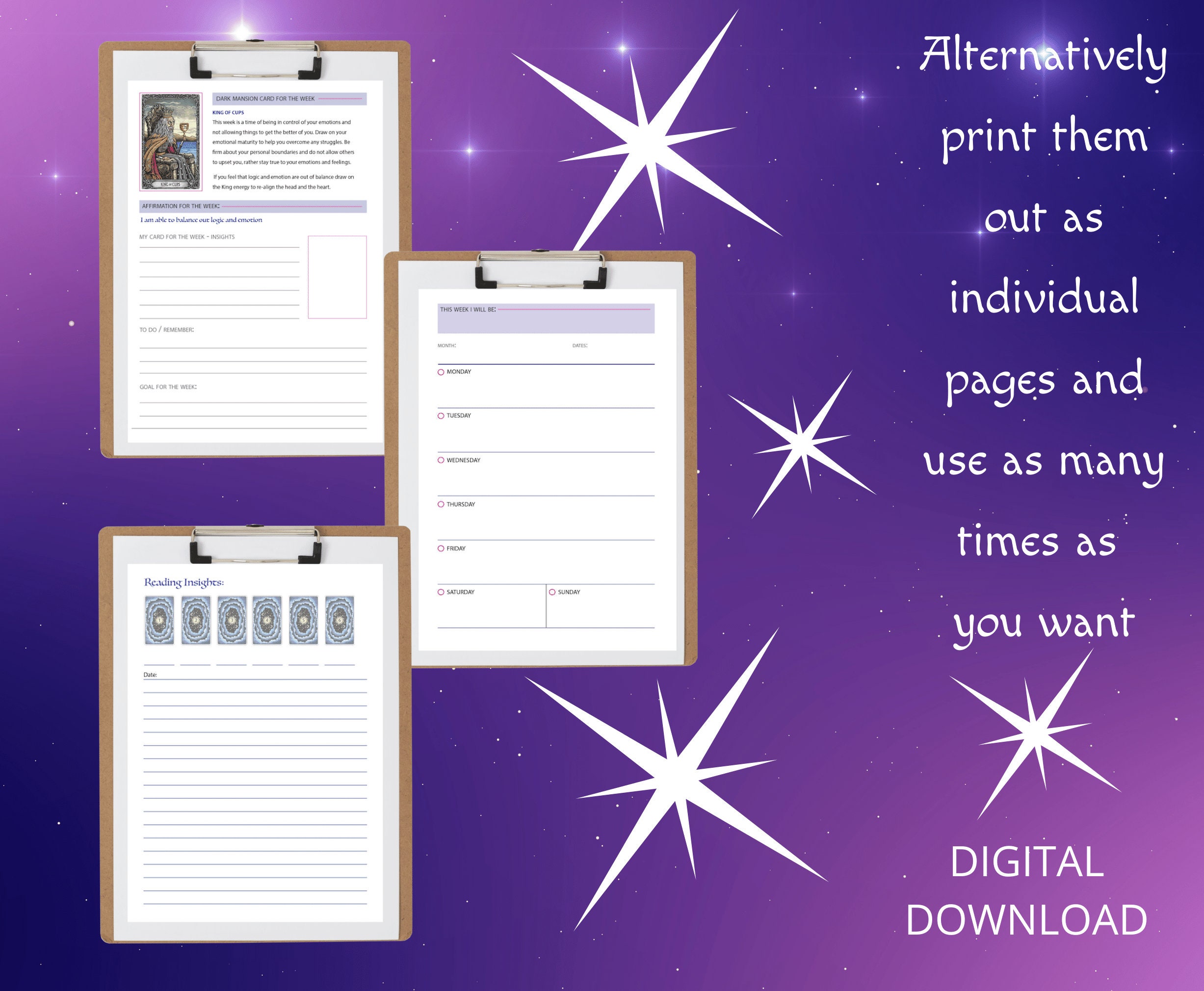 Printable Tarot Planner Inspired by the Dark Mansion Tarot - Etsy