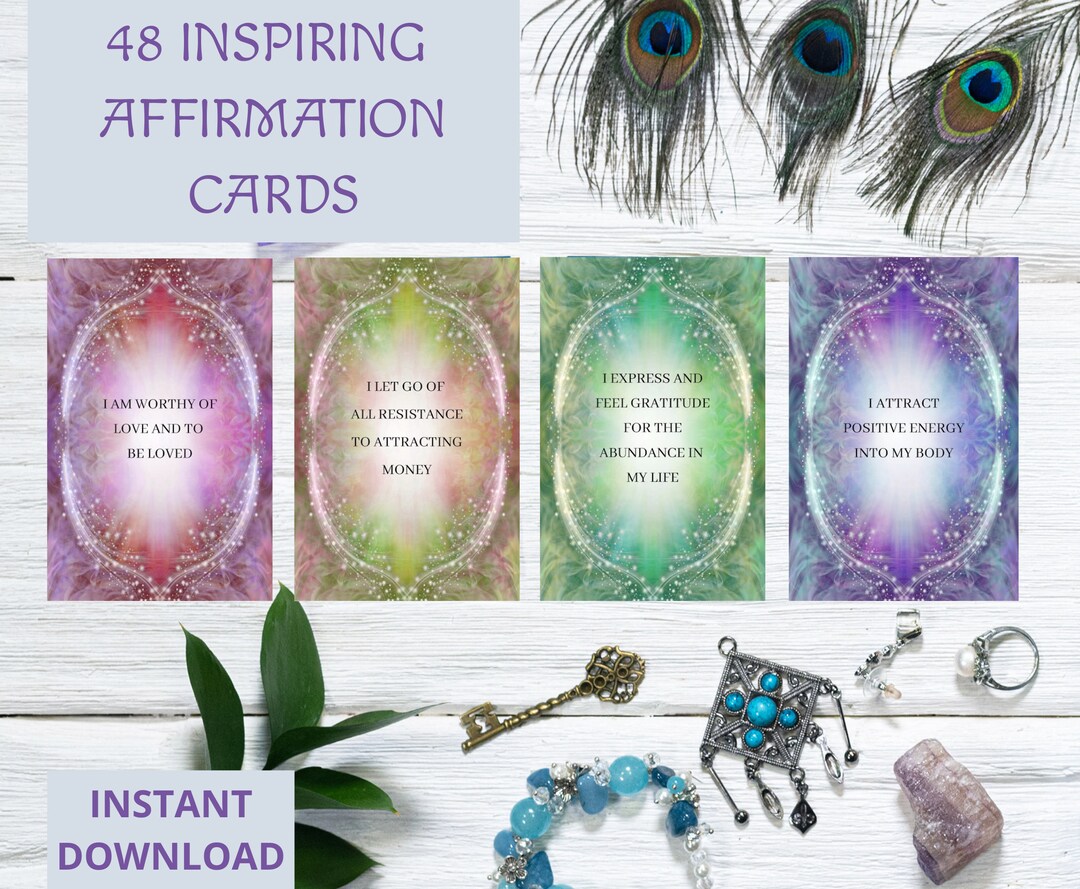 48 Custom Affirmation Cards for Daily Affirmation Use or as an ...