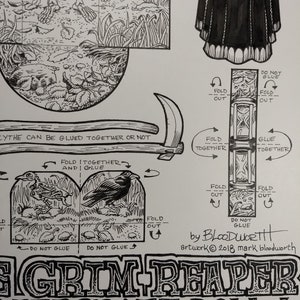 ORIGINAL Artwork-the Grim Reaper Paper Doll - Etsy