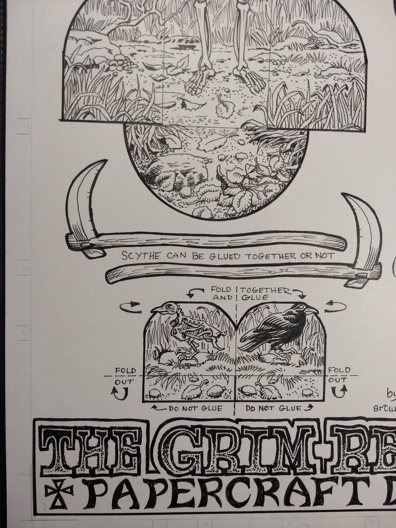 ORIGINAL Artwork-the Grim Reaper Paper Doll - Etsy